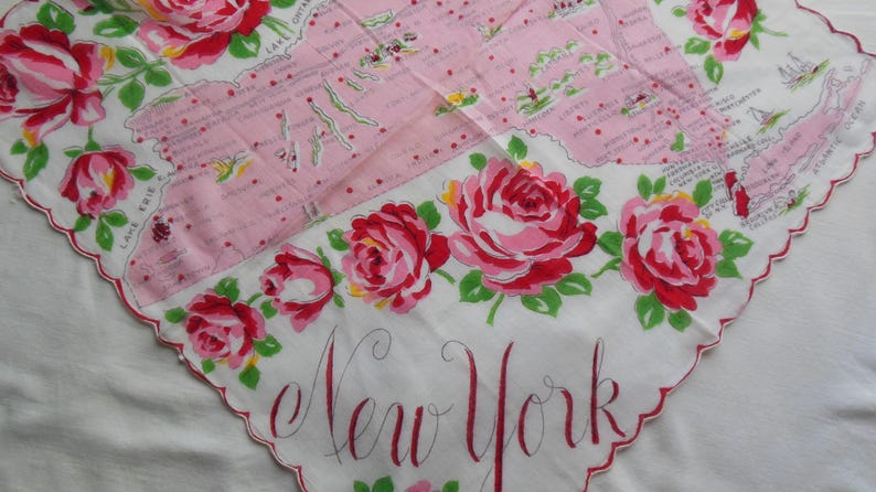 New York Map Handkerchief, Novelty Hanky - Etsy