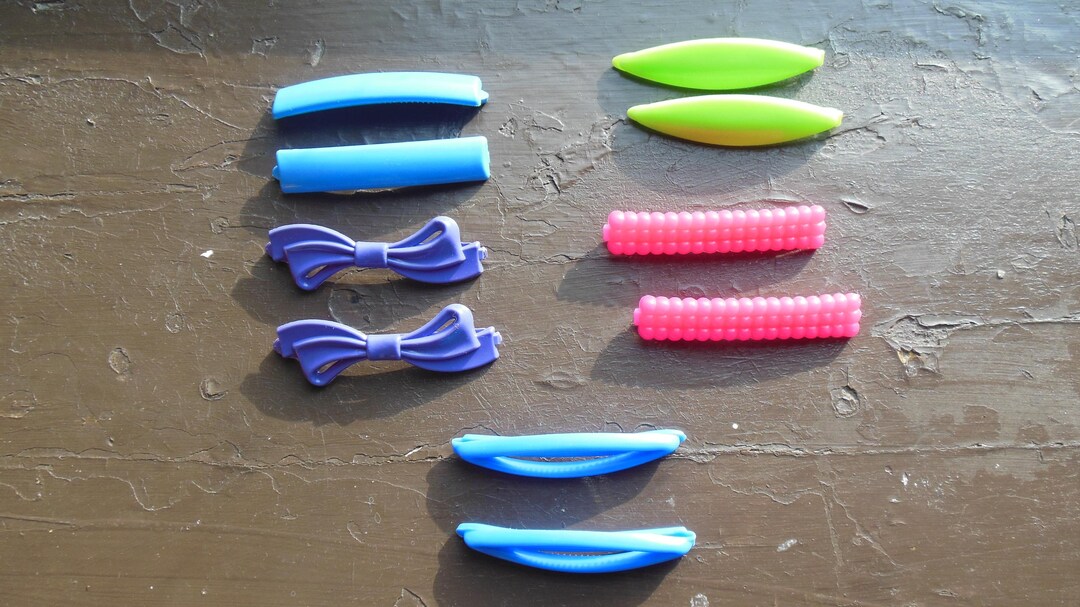 Vintage Plastic Hair Barrettes, Girls Hair Fashion , Instant Collection ...
