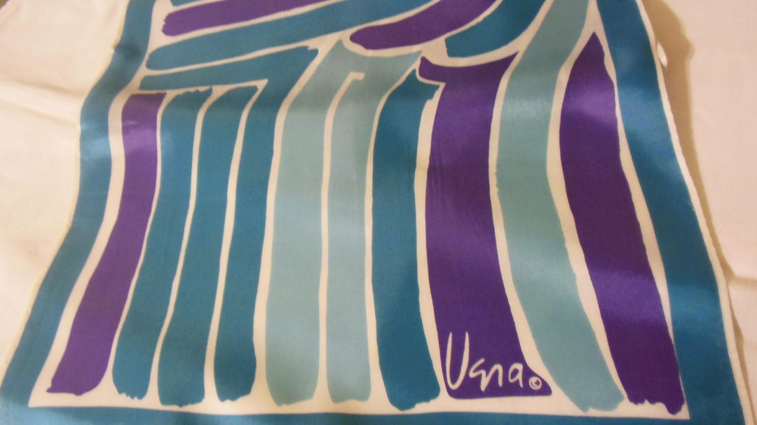 Vera Neumann Abstract Print, 1980's, Blues & Purple, Made in Japan - Etsy