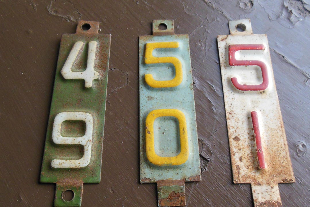 Vintage License Plate Tabs 1949, 1950, 1951 , Wisconsin, Instant ...
