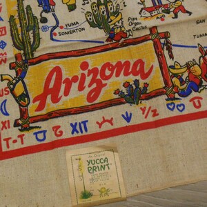 Vintage 1940s Yucca Print Arizona Map Tablecloth, NWT Old Stock - Etsy