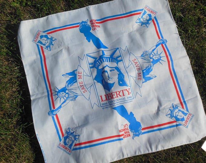 Statue of Liberty Bandana, Red, White & Blue, 1986 New Old Stock ...