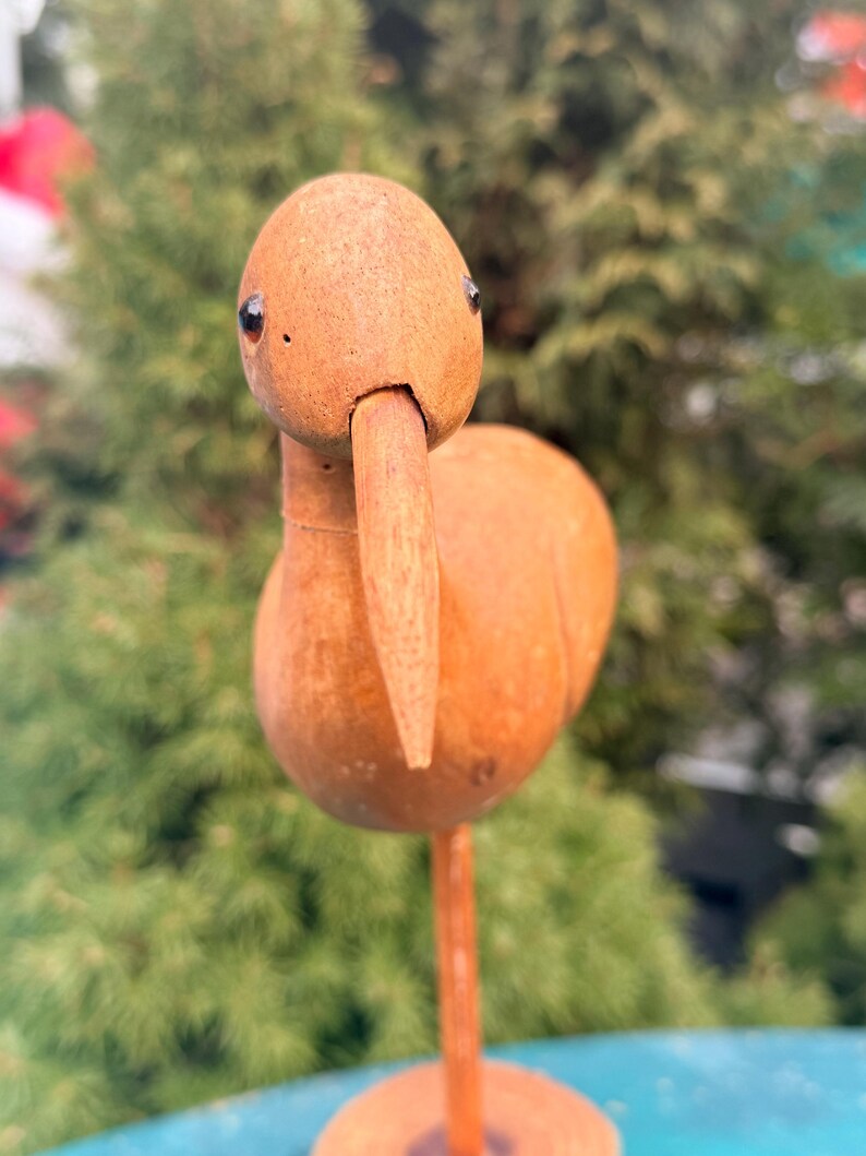 Vintage Hand Carved Wood Duck Sculpture | Mid Century Folk Art - Etsy