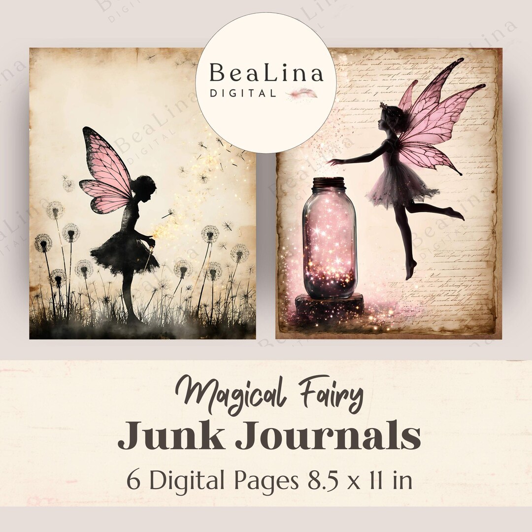 Fairy Junk Journal Pages: Vintage Ephemera, Scrapbook Paper (digital ...