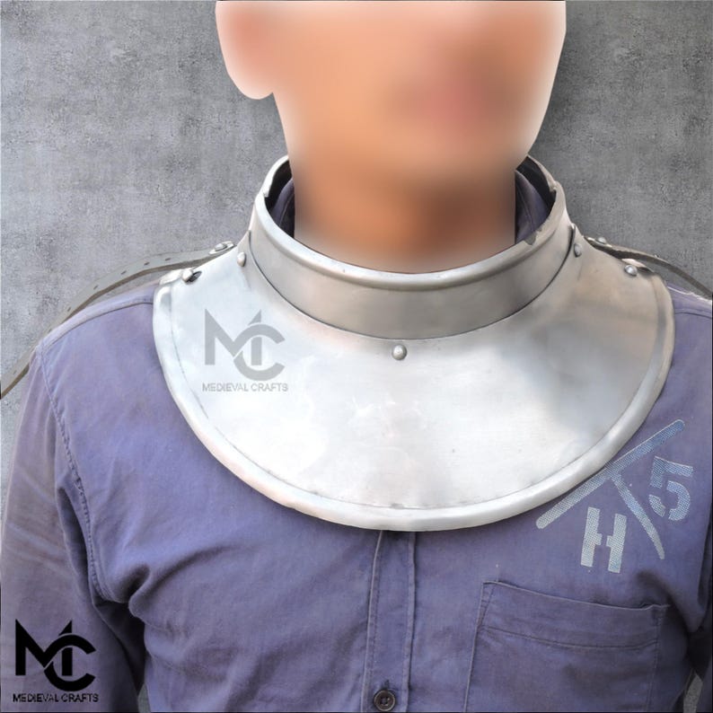 Medieval Steel Gorget: Adjustable Leather Strap Neck Armor for LARP - Etsy