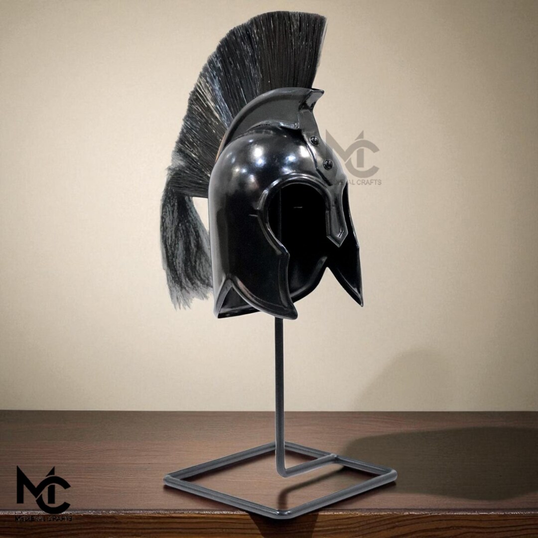 Mini Greek Trojan Helmet: Black Finish, Decorative Armor Replica - Etsy