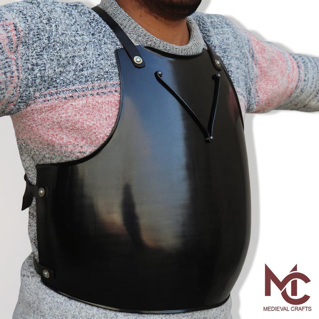 Black Medieval Churburg-style Breastplate: 1.5mm Steel Armor ...
