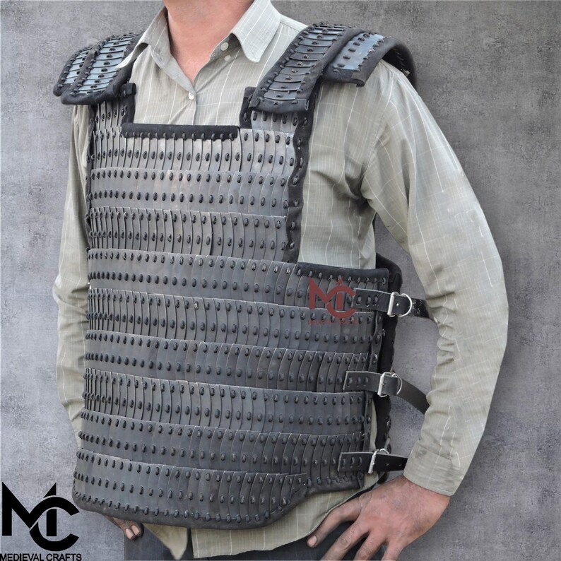 Blackened Medieval Lamellar Armor: Leather & Mild Steel - LARP, SCA ...