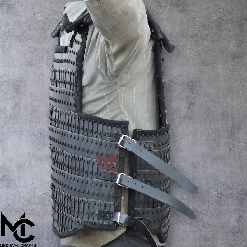 Blackened Medieval Lamellar Armor: Leather & Mild Steel - LARP, SCA ...