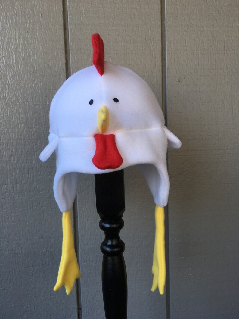 Chicken Hat White Fleece Winter Hat Adult Sizes Child - Etsy