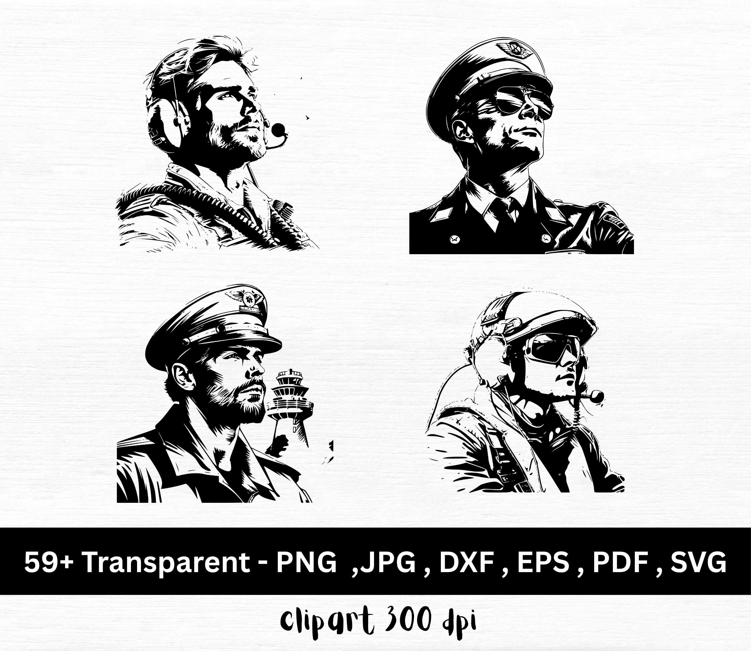 Pilot SVG PNG Bundle: Aviation & Air Force Designs (digital Download ...