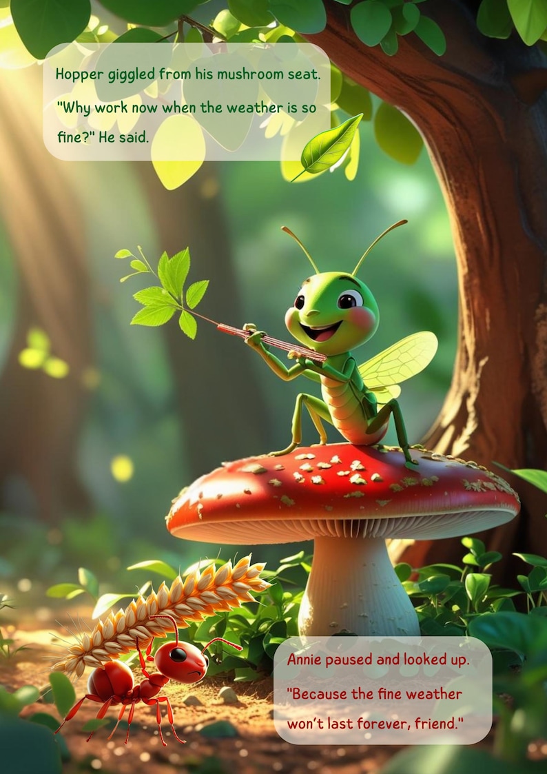 Ant and Grasshopper Clipart Bundle: Storybook Printable Character Set ...