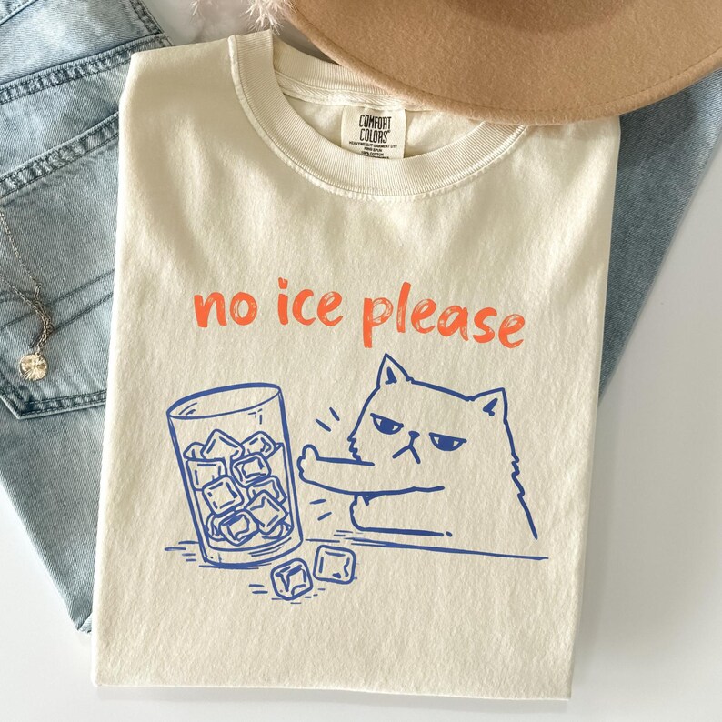 Grumpy Cat No Ice Please Graphic Tee, Coffee Lover Shirt - Etsy