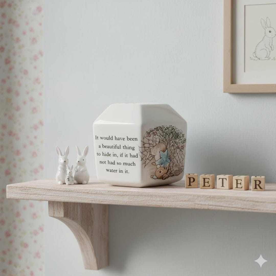 Wedgwood Peter Rabbit Bank • Beatrix Potter Money Box • Nursery Decor ...