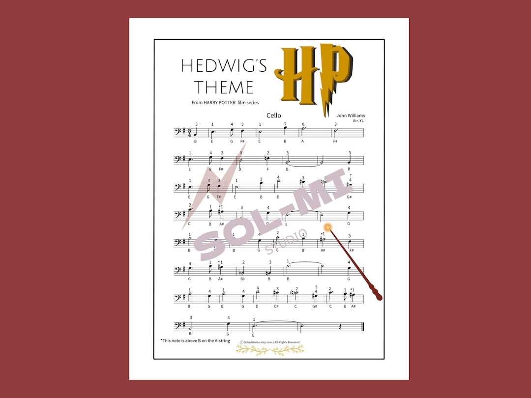 Hedwig's Theme (from HARRY POTTER) | Easy Cello Sheet Music | Digital ...