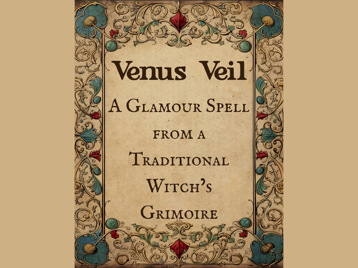 Venus Veil – Glamour Spell Page - Printable Grimoire - Book of Shadows ...