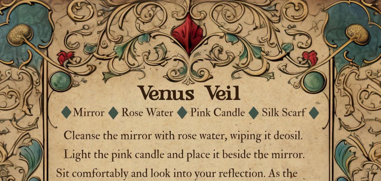 Venus Veil – Glamour Spell Page - Printable Grimoire - Book of Shadows ...