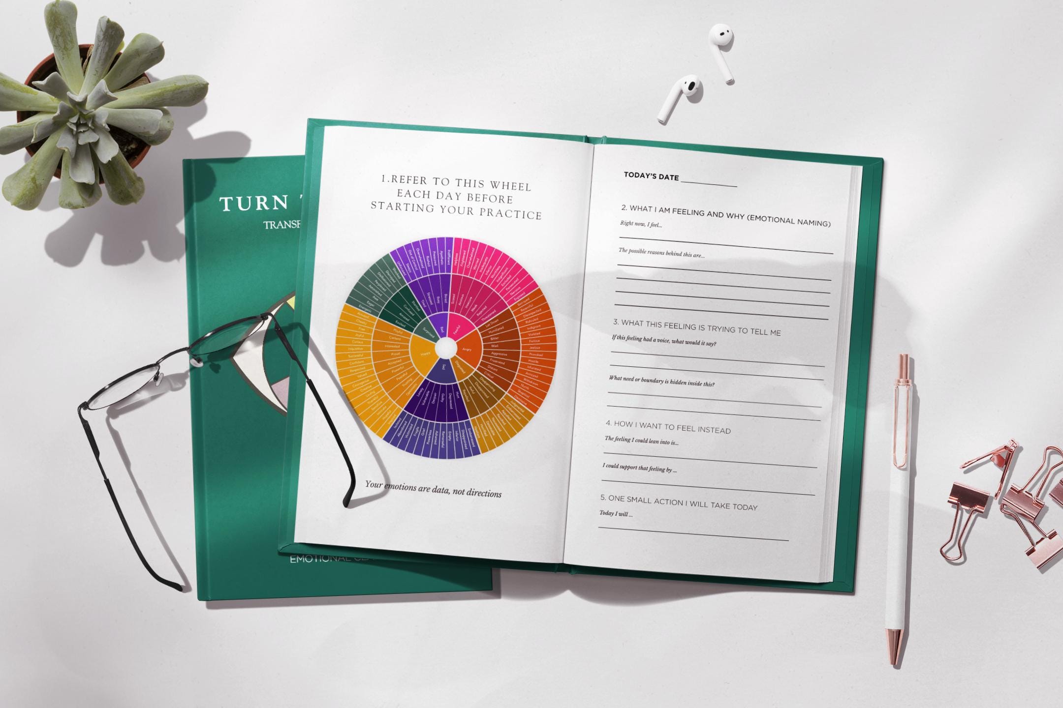 Feeling Wheel Guided Journal: Daily Emotion Diary for Clarity ...