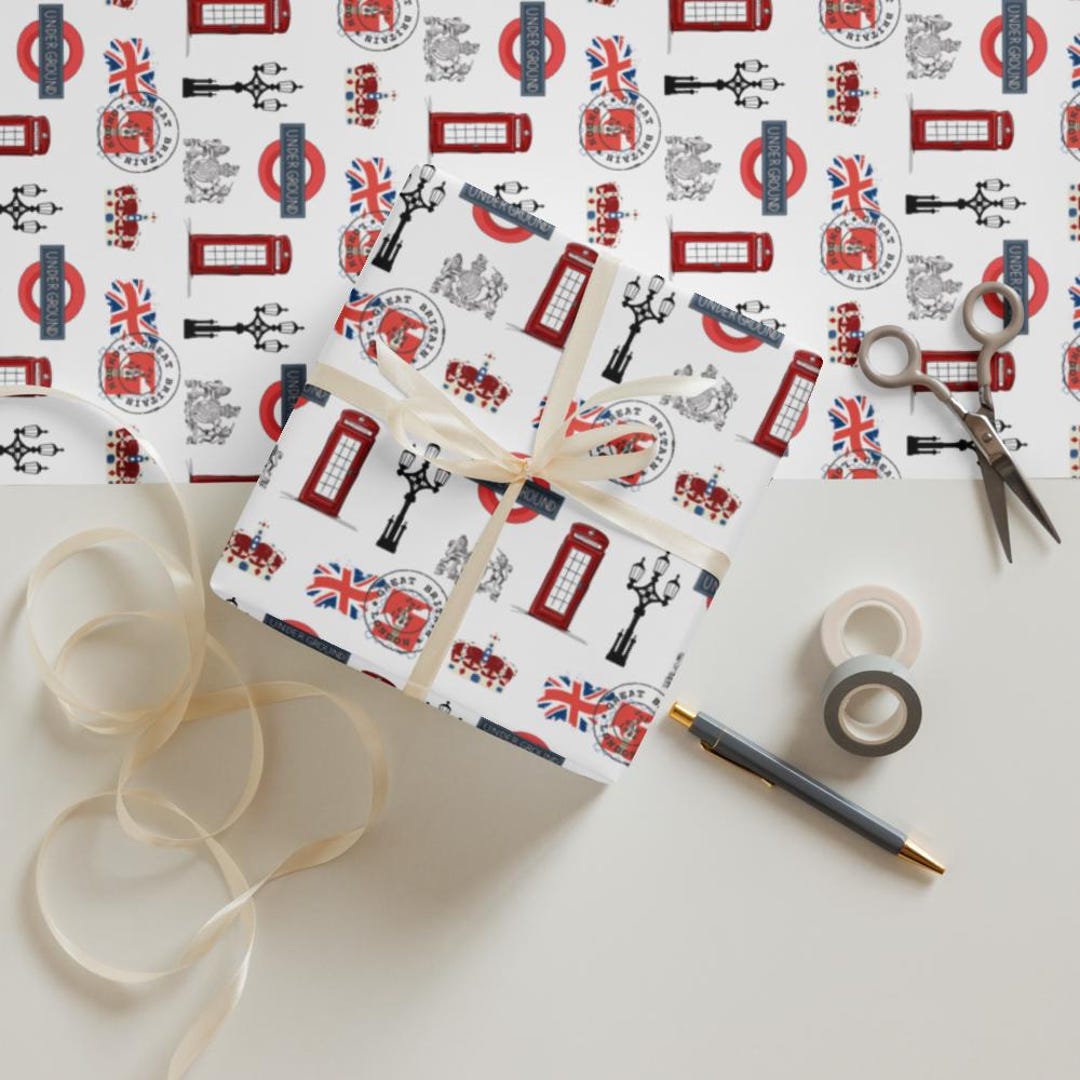 Union Jack Wrapping Paper Sheets: British Flag Gift Wrap - Etsy