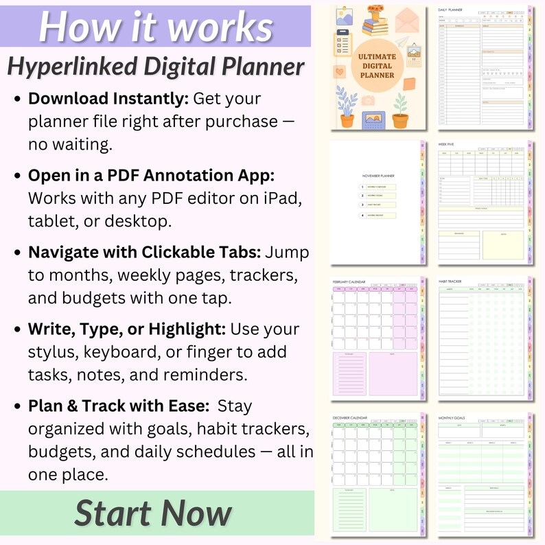 All-in-one Digital Planner 2026 | Hyperlinked PDF Planner for iPad ...