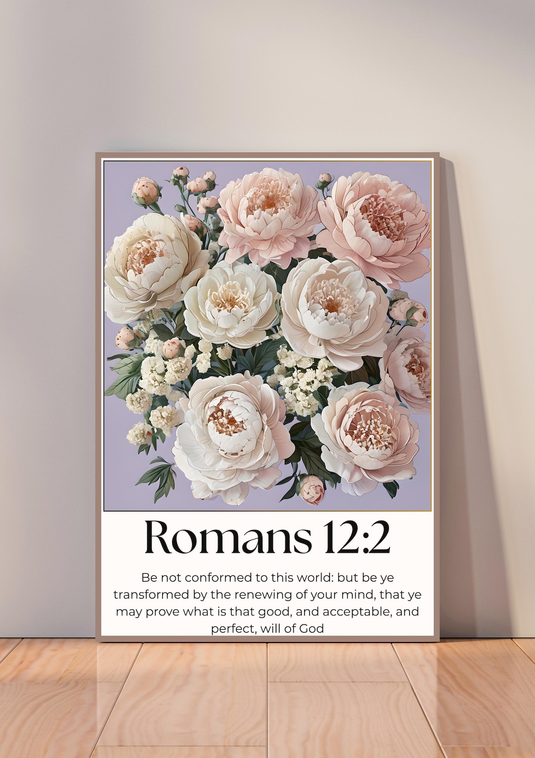 Floral Scripture Poster, Romans 12:2, DIGITAL DOWNLOAD, Pretty Bible ...