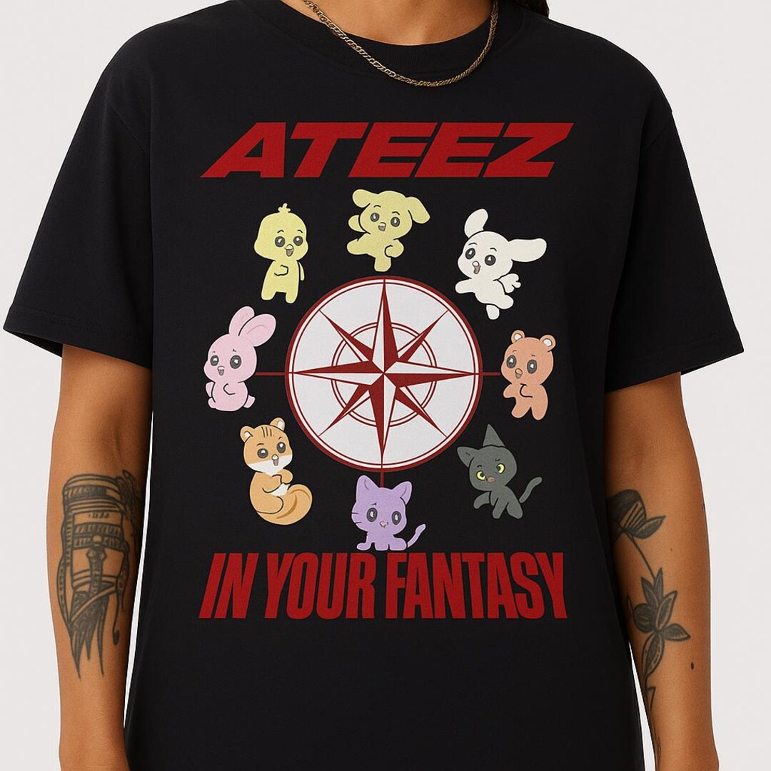ATEEZ Fantasy Animal Shirt – Cute Mascot Kpop Tee for ATINY Fans | in ...