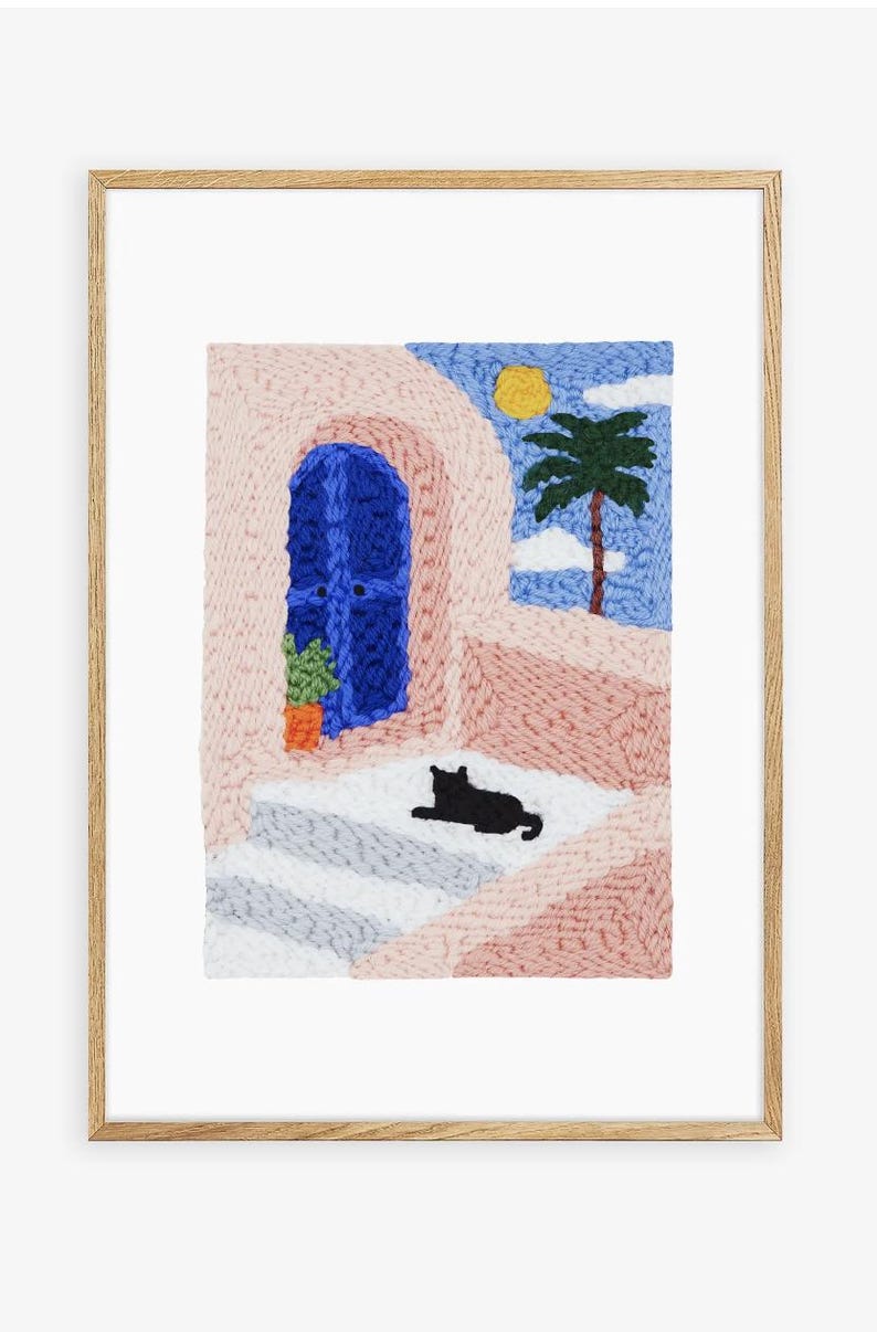 Greek Villa Punch Needle Pattern | Mediterranean Architecture ...