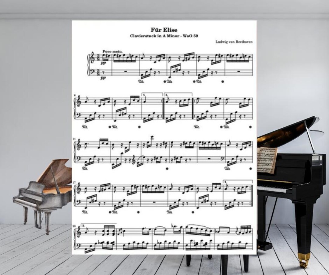 Beethoven - Fur Elise (piano Sheet Music) PDF - Etsy