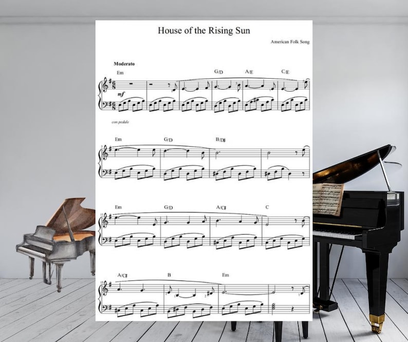 House of the Rising Sun Piano Sheet Music PDF | Intermediate Piano | 2 ...