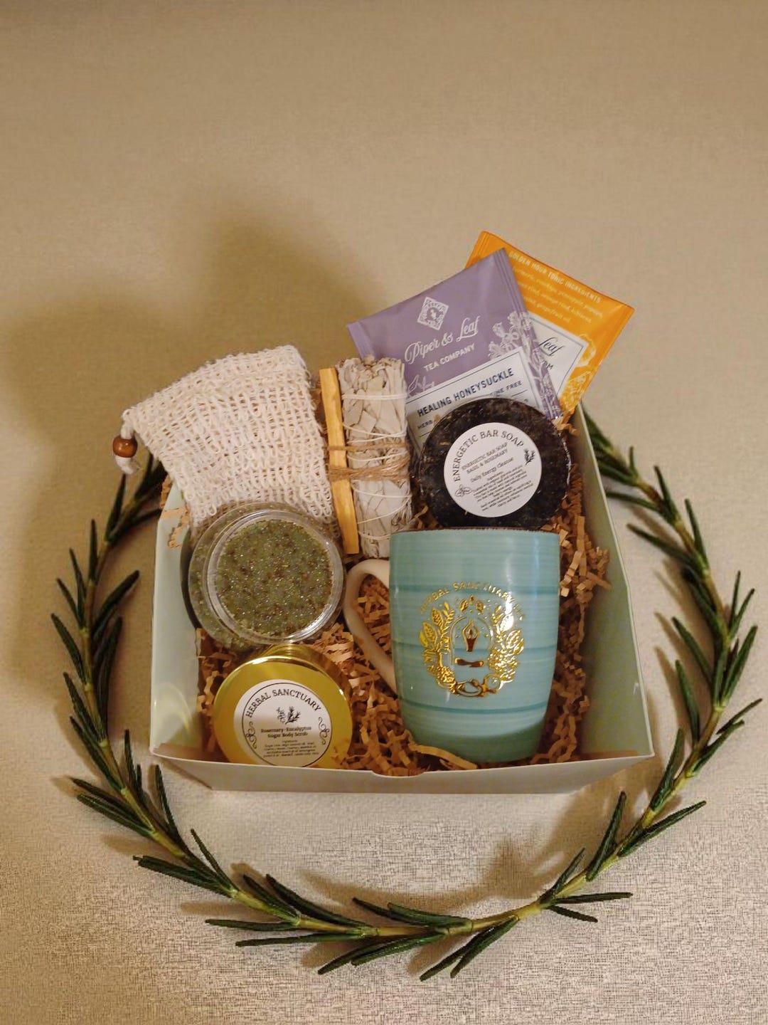 Herbal Ritual Box: Sage Smudge Stick, Ceramic Mug & Botanical Soap - Etsy