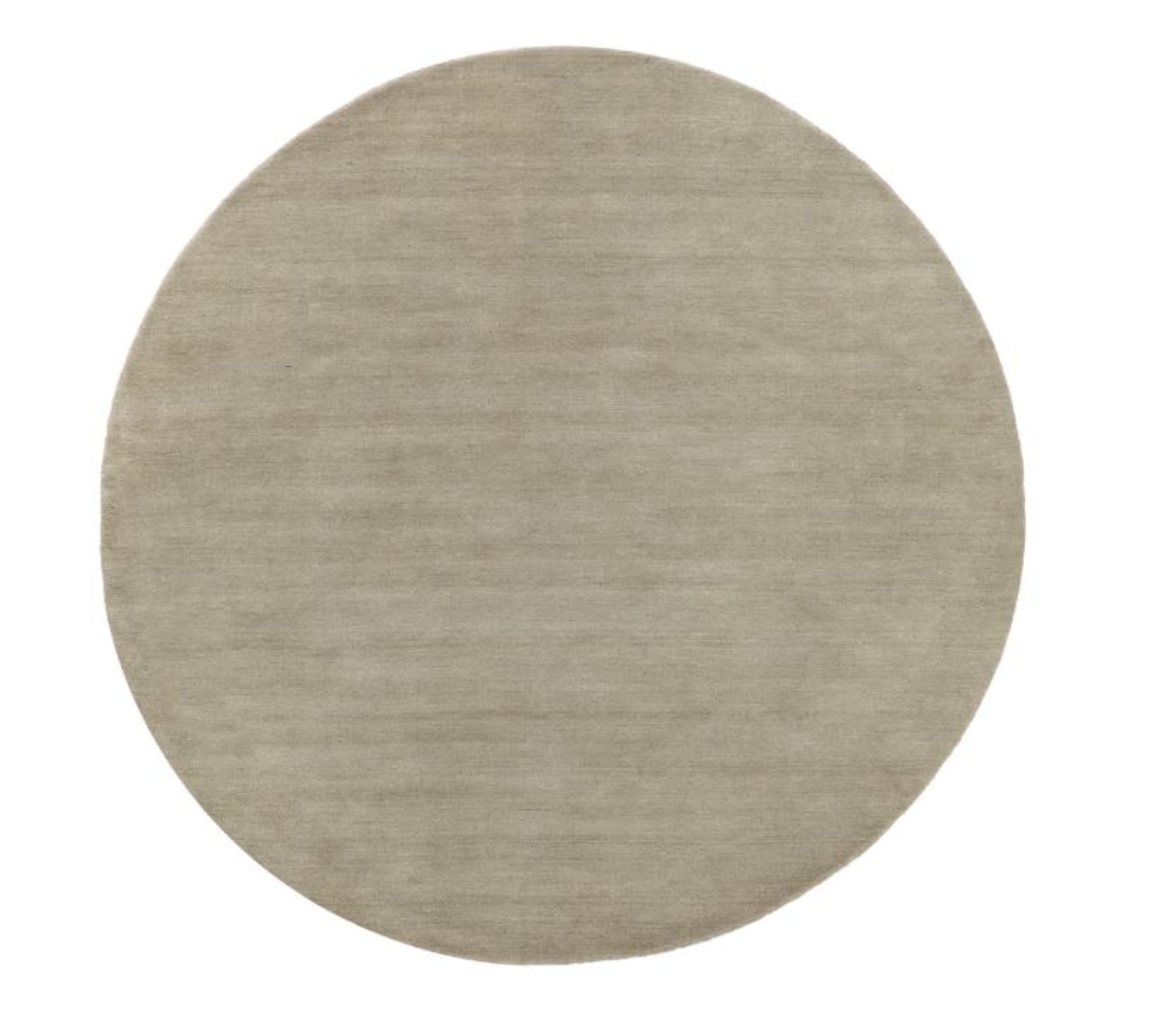 Round Handmade Wool Rugs – Neutral Modern Area Rug for Living Room ...