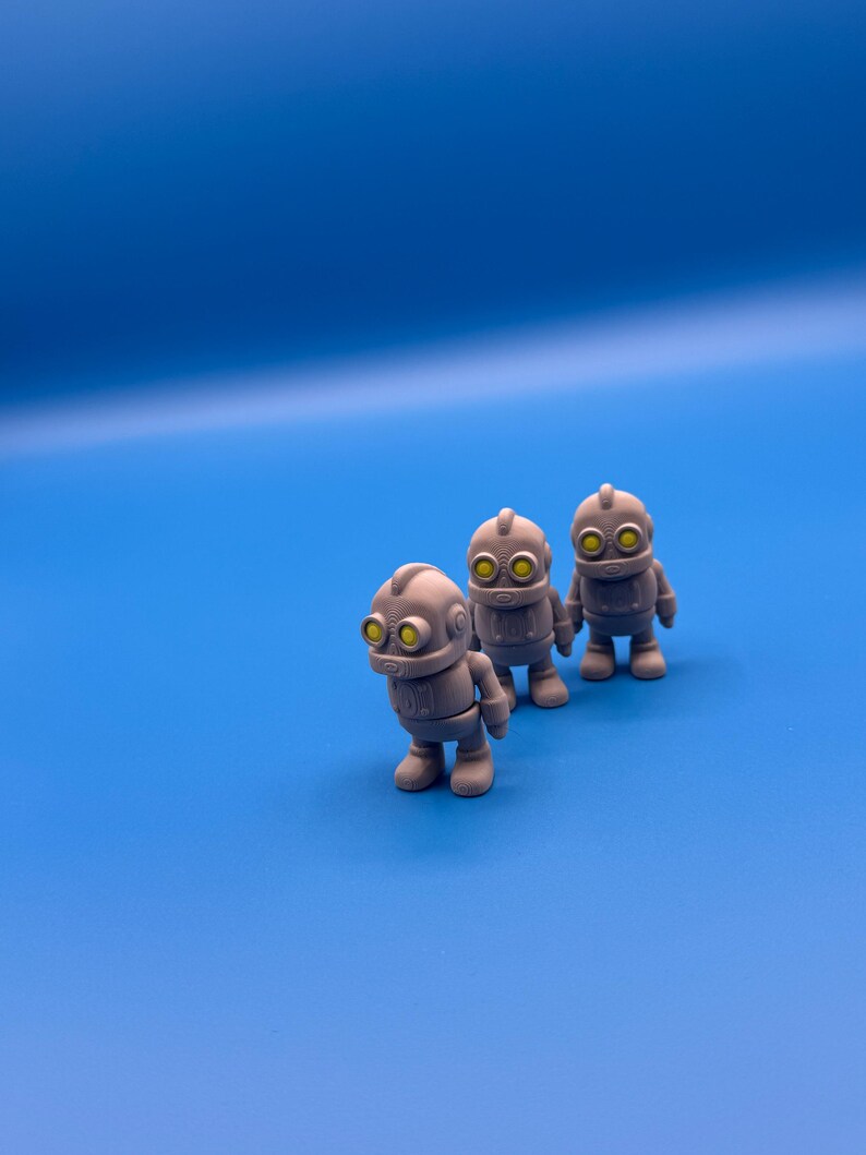Mini 3D Printed Robot Figurine - Etsy