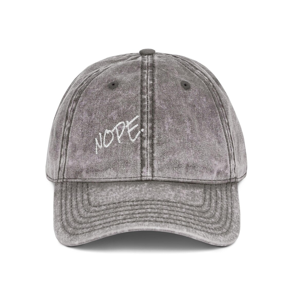 Funny NOPE Embroidered Cotton Cap - Retro 90s Style - Etsy