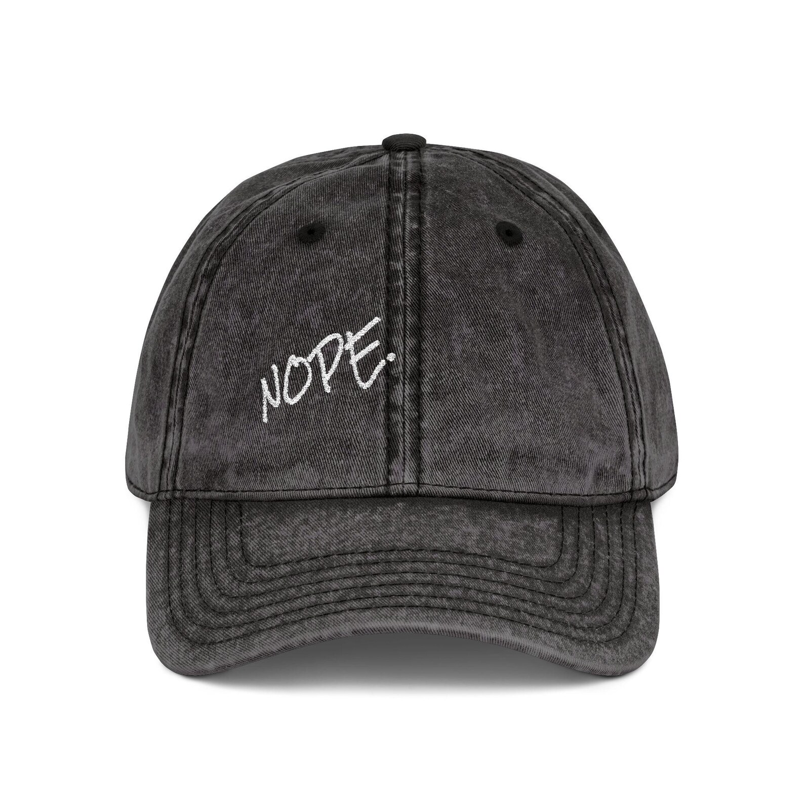 Funny NOPE Embroidered Cotton Cap - Retro 90s Style - Etsy
