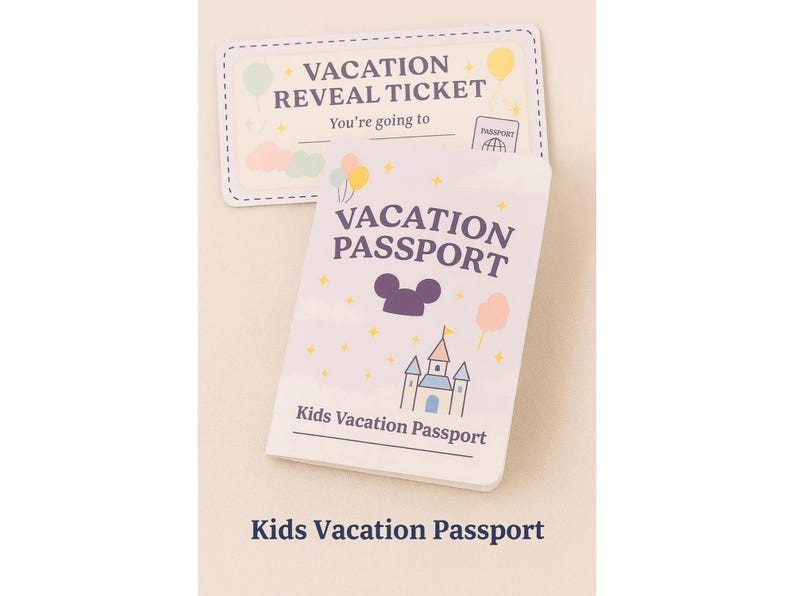 Kids Vacation Passport + Surprise Trip Ticket – Printable Travel ...