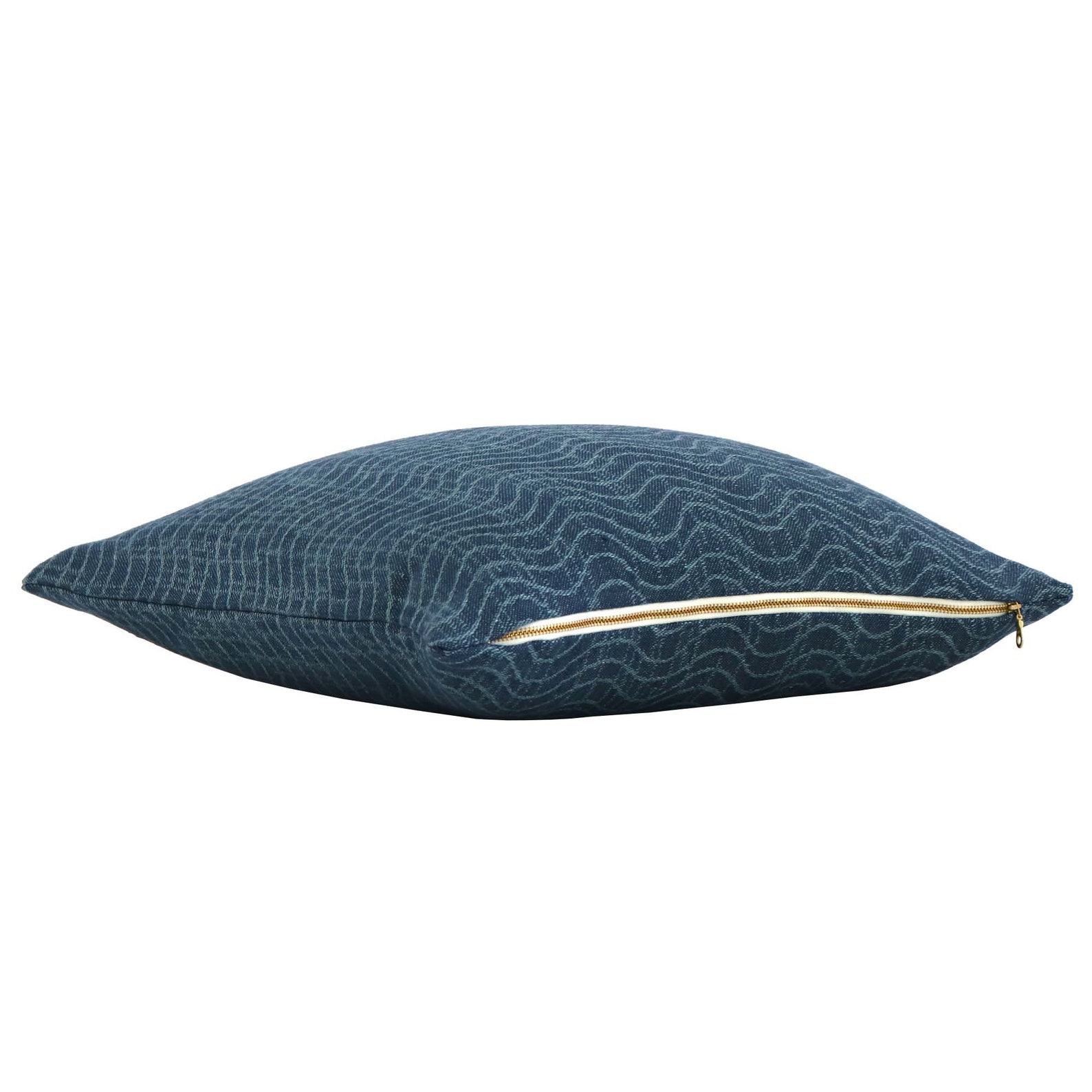 Kelly Wearstler Dadami Marlin Blue Stripe Waves Throw Pillow Cover With ...