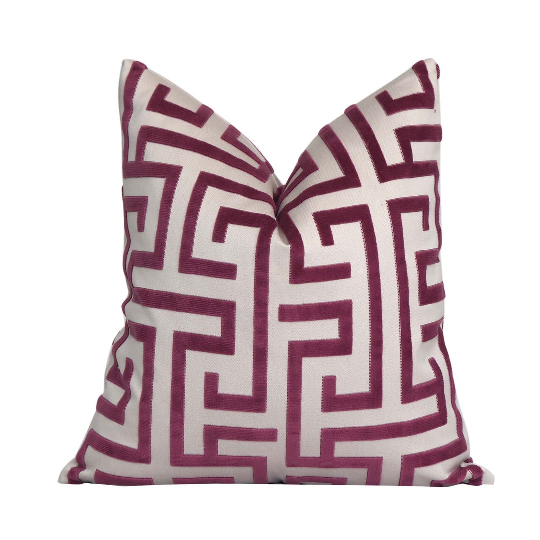 SALE Thibaut Ming Trail Eggplant Cushion Cover 14x14" Square With ...