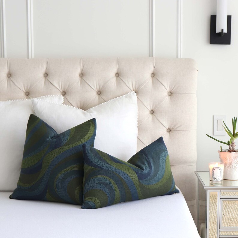 SAMPLE SALE Thibaut Passage Lagoon Blue Green Throw Pillow Cover ...