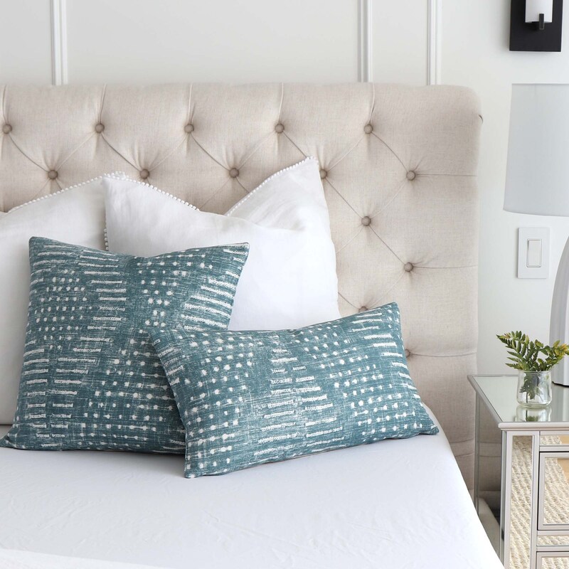 Blue Lumbar Pillow Cover - Etsy