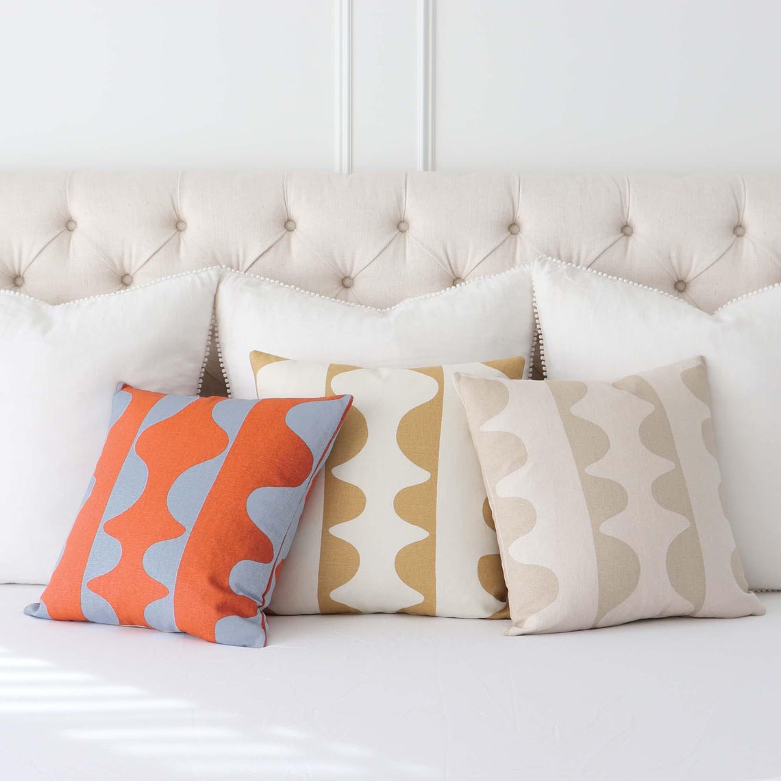 Schumacher Hadiya Williams Drift Wafer Stripe Throw Pillow Cover With ...