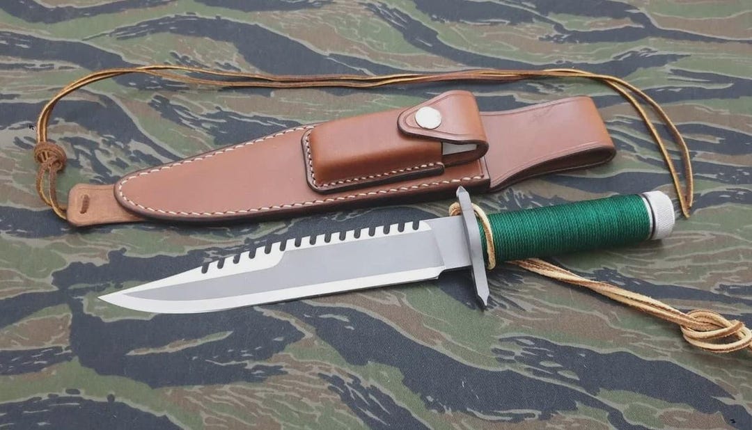 Custom Handmade Replica Rambo Knife Part II , Hunting Knife , Camping ...