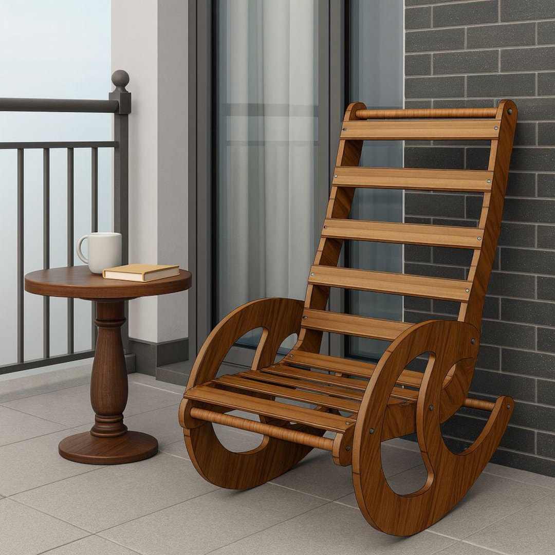 Laser Cut Wooden Rocking Chair Template: DXF, PDF (digital Files ...
