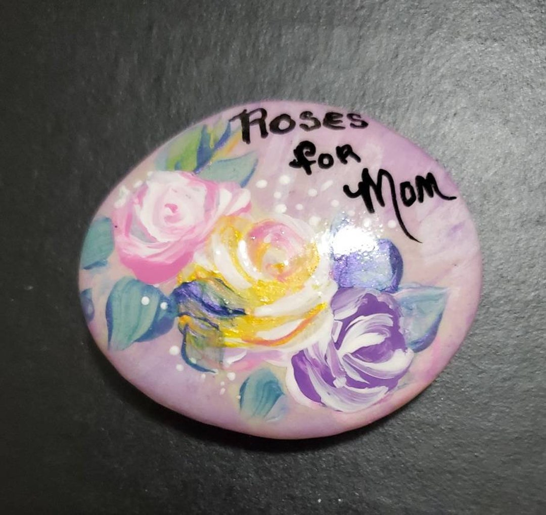 Mom Rock, Painted Word Rock, Stone Painting, Personalized Mom Rock ...