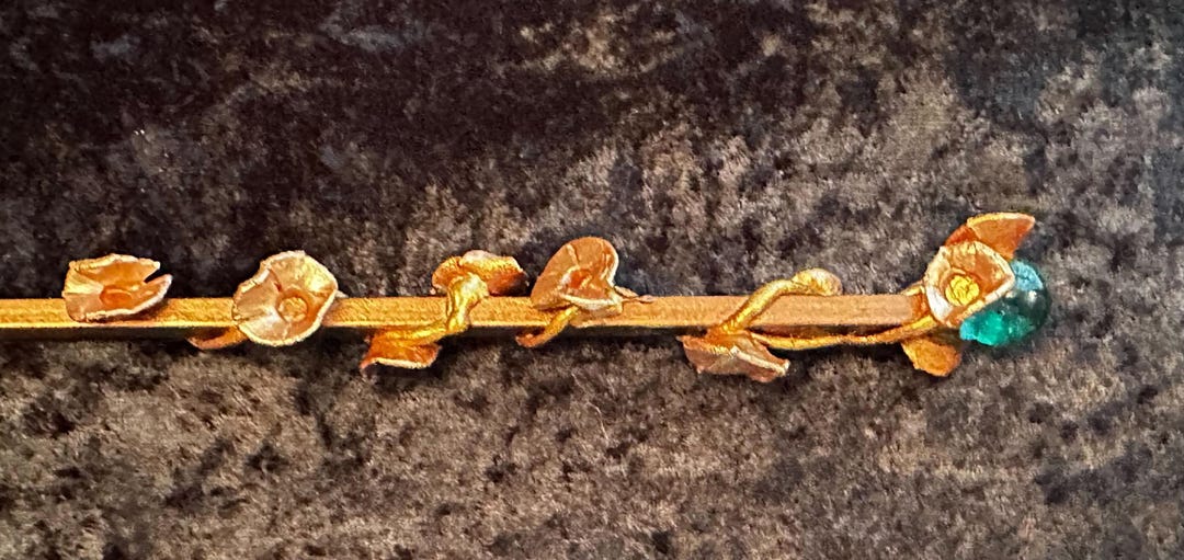 Golden Blossom Vine Wand – Emerald Gem, Elven Magic - Etsy