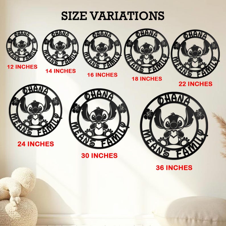 Ohana Means Family Metal Sign Cute Baby Room Wall Decor Hawaiian Theme ...