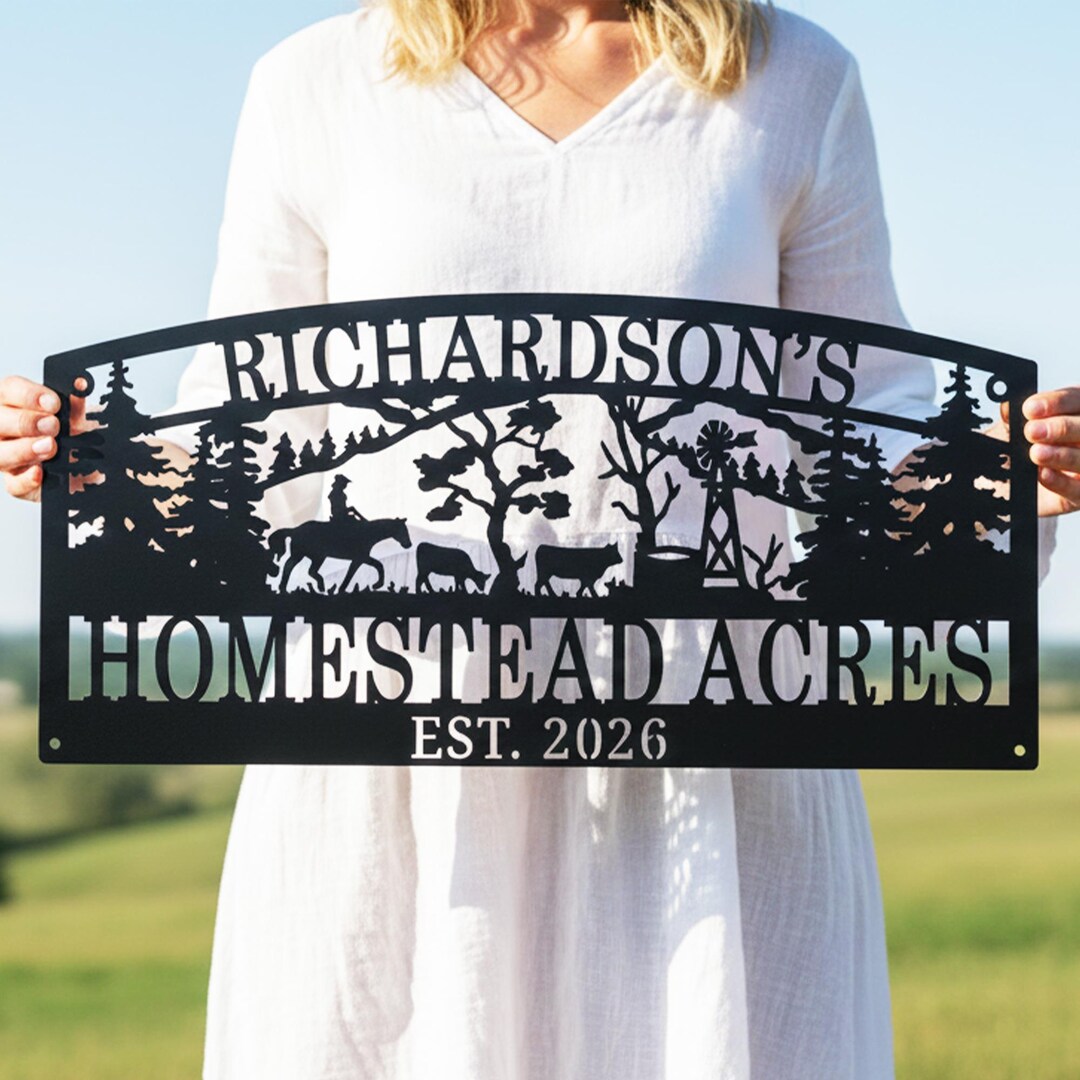 Personalized Farm Metal Sign Custom Ranch Name Outdoor Entry Way Decor ...