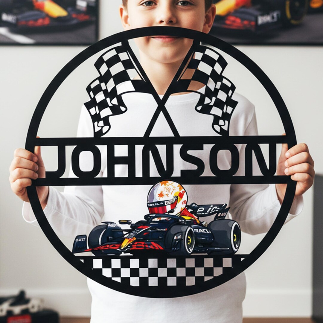 Personalized F1 Name Sign Garage Decor Custom Formula 1 Metal Wall Art ...