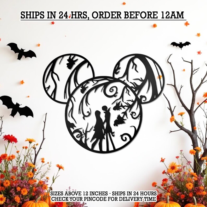 Jack and Sally Metal Sign: Gothic Halloween Home Decor - Etsy