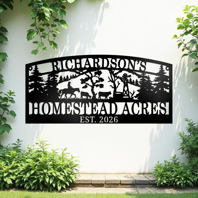 Personalized Farm Metal Sign Custom Ranch Name Outdoor Entry Way Decor ...