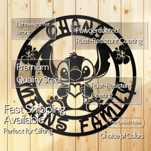 Ohana Means Family Metal Sign Cute Baby Room Wall Decor Hawaiian Theme ...